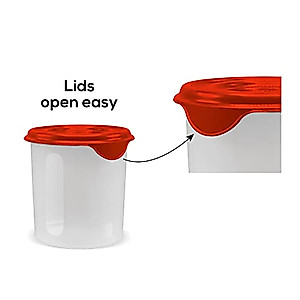 Plasvale Food Storage Containers with Lids, Freezer, Microwave and Dishwasher Safe - BPA Free (8-Pieces Set, Red, Model 6)