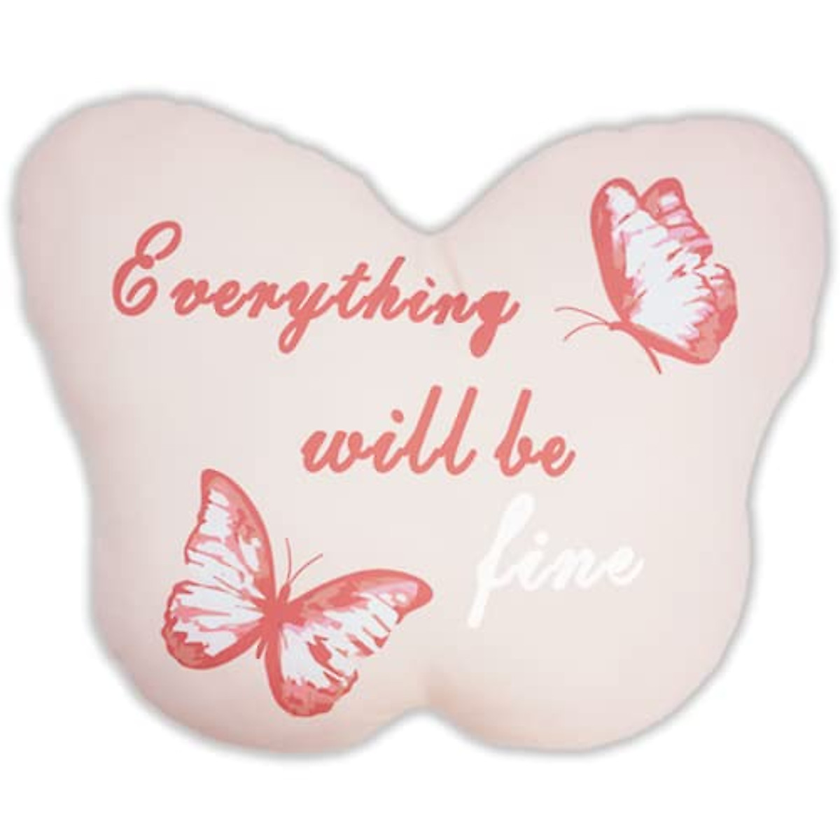 June Garden Decorative Plush Soft Cushion Butterfly Throw Pillow - 16 x 12 Inches - Pink