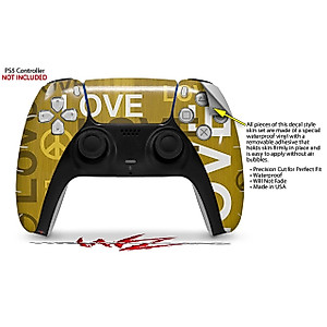 WraptorSkinz Skin Wrap compatible with Sony PS5 DualSense Controller Love and Peace Yellow (CONTROLLER NOT INCLUDED)
