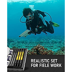 Nicpro 3 PCS 1.3 mm Mechanical Pencils Set with 36 Lead Refill, 3 Eraser - Weatherproof Metal Barrel, Heavy Duty Carpenter Pencil for Outdoor Marking Drafting Drawing Sketching Woodworking - with Case