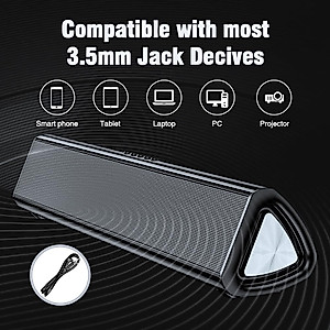 OFFSIR Sound Bar for TV, PC Desktop Speaker, Home Audio with Surround Sound System, TV Soundbar Speaker with Bluetooth 5.0/Optical/AUX/Coaxial for for Home Theater/Office/Gaming-50 Watts-3EQs