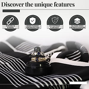 Ring Thing® - Ring holder for jewelry, portable ring case, ring organizer, ring storage, waterproof compact portable ring jewelry holder, organizer for stacking rings (Black Onyx)