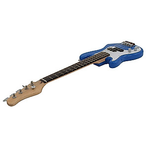Left Handed Electric Base Guitar, Small Scale 36 Inch Children's Mini Sized 36 in Full Length, Color: Blue