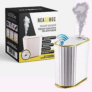Touchless Trash Can,6 L, Automatic Garbage Can with Motion Sensor and Essential Oil Diffusers. This Amazing Trash can with lid can be Used in Bathroom Kitchen Living Room Bedroom Office, NEATBEC