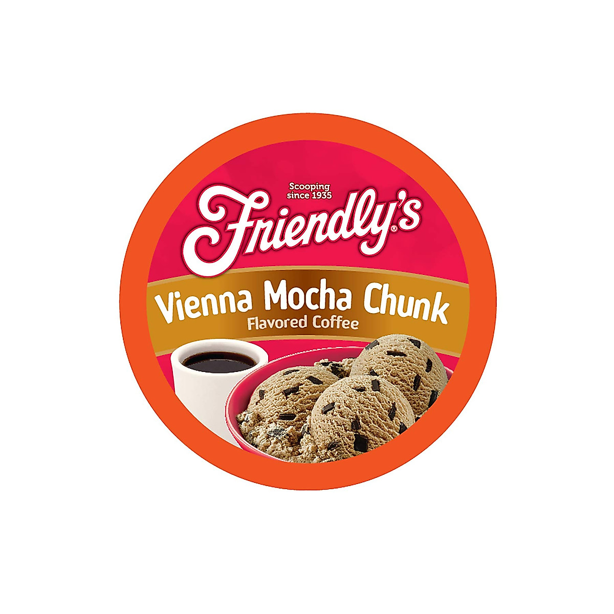 Friendly's Flavored Ice Cream Coffee Pods, Compatible with Keurig K Cup Brewers (Vienna Mocha Chunk, 40 Count)