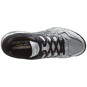 Skechers Men's Viper Court-Athletic Indoor Outdoor Pickleball Shoes with Arch Fit Support Sneaker, White/Black, 10