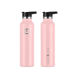 IRON °FLASK Sports Water Bottle - 3 Lids (Narrow Straw Lid) Leak Proof Vacuum Insulated Stainless Steel - Hot & Cold Double Walled Insulated Thermos, Durable Metal Canteen - Rose, 24 Oz, 24 Oz