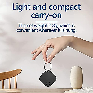 Portable Tracker Wireless Bluetooth 5.0 Smart Anti-Loss Real-Time Mini-Tracking Locator Item Detector Device for Pets, Keys, Wallets, Small Items (Black)