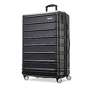 Samsonite Omni 2 Hardside Expandable Luggage with Spinner Wheels, Checked-Large 28-Inch, Midnight Black