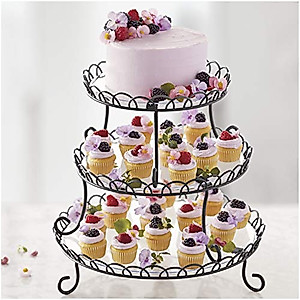 Wilton 3-Tier Customizable Scalloped Dessert and Cake Stand, 13-Inch,Metal