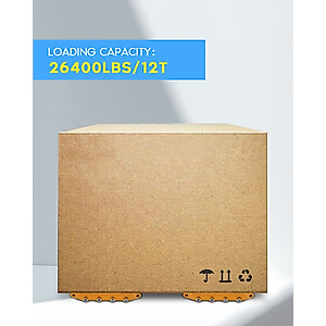 Dollate 12T 26400lbs Machine Skates Heavy Duty Machine Dolly Skate Machinery Moving Skate with 360° Rotation Cap & 8 Steel Wheels, Machinery Mover for Industrial Moving Equipment