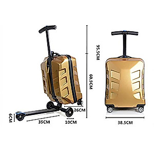 HBIAO Children's Luggage Suitcase, Kid's Riding Box Suitcase, Student Trolley Boarding Suitcase, Skateboard Trolley, Large-Capacity Travel Suitcase,Green