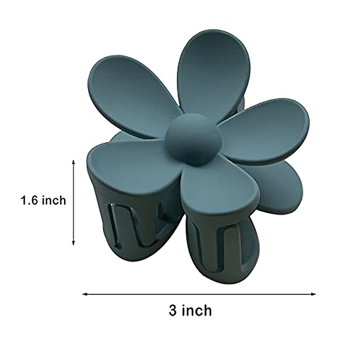 6 PCS Big Non-Slip Matte Flower Barrettes and Jaw Clips for Women and Girls - Plastic Hair Accessories for Thick Hair (6 Colors C)