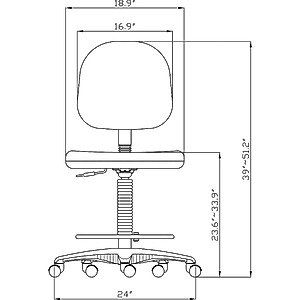 Lorell 80008 Adjustable Multi Task Stool,24-Inch x24-Inch x40-1/2-Inch x50-1/2-Inch ,Black