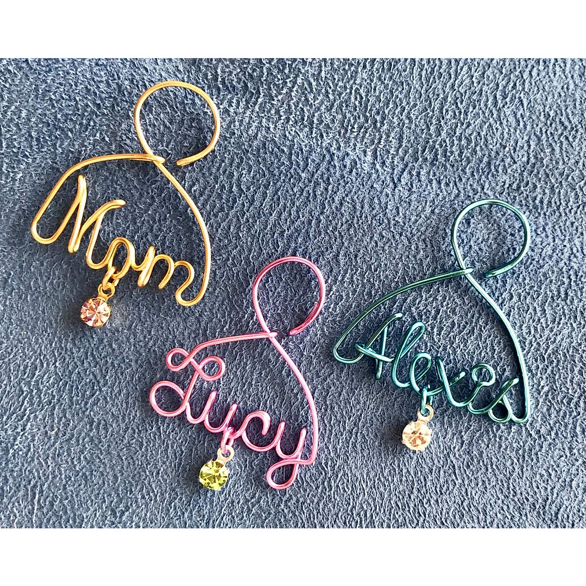 Personalized Wine Charm~Wine Glass Charm~Wire Name~17 pretty colors to choose from~Swarovski Birthstones~Handmade~Unique Gift for the Wine lover in your life