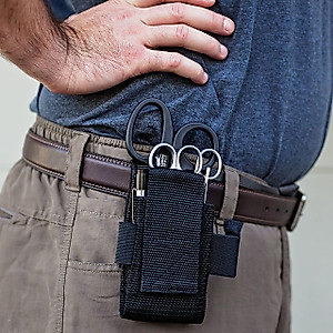 Madison Supply - EMT and First Responder Medical Tool Kit: Adjustable Nylon Belt Pouch, Premium First Aid Gear: EMT Shears, 5.75" Bandage Scissors, 5.75" Forceps, 6" Hemostat, and Pupil Light