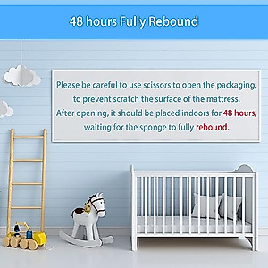 Aurogsky Waterproof Pack and Play Mattress, Travel Pack n Play Mattresses, Memory Foam Playpen Mattress with Removable Zippered Cover, Odorless Playard Mattress, 38"(L) x26-(W) x2(H)