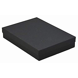 JPB Matte Black Cotton Filled Jewelry Boxes Number 75 (Pack of 10) 7 inches x 5 inches…