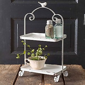 CTW White Songbird Two-Tier Caddy, 14-inches Height, Metal
