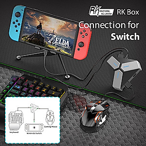 RK ROYAL KLUDGE Keyboard and Mouse Converter for PS4/PS3/N-switch/Xbox One, Keyboard Controller Adapter for USB 2.0 Mouse