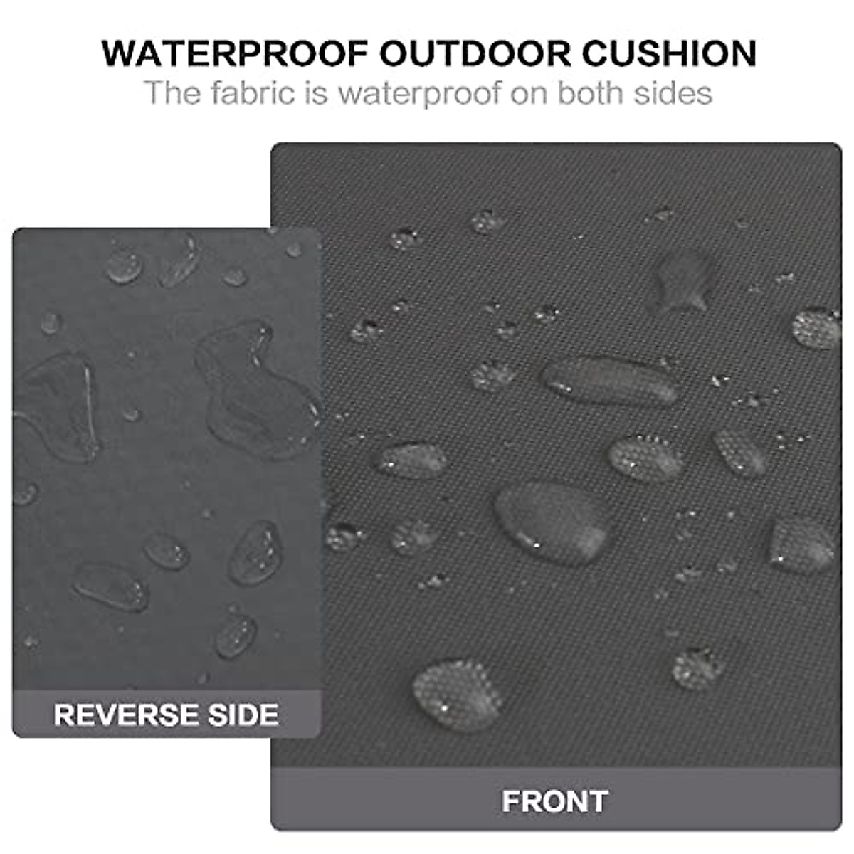 Faible Poisson Outdoor Bench Cushion, 60 x 18 Inch Waterproof Porch Swing Cushions Garden Patio Furniture Cushions with Handle and Anti-Slip Straps for Indoor Backyard Seat Pads, Dark Grey