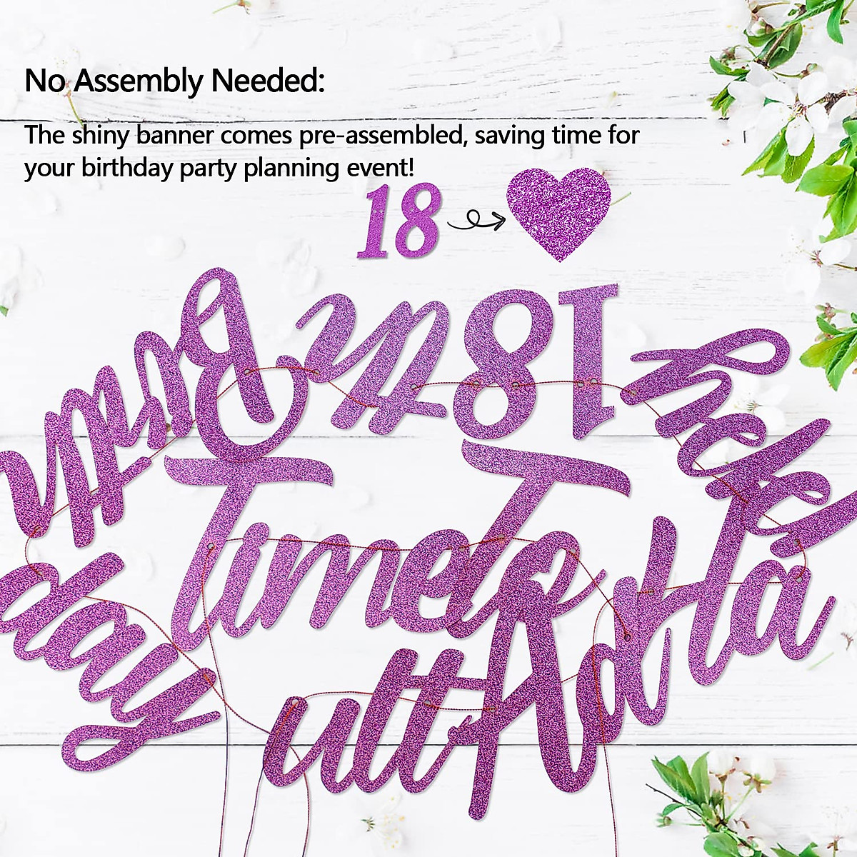 Purple18th Birthday Decorations for Girls Purple 18th Birthday Banner 40 Inch NO. 18 Purple Foil Balloons Purple Confetti Balloons 18th Purple Party Set (Purple-18)