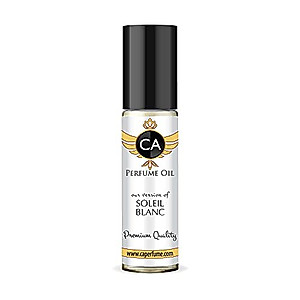 CA Perfume Impression of T. Ford Soleil Blanc For Women & Men Replica Fragrance Body Oil Dupes Alcohol-Free Essential Aromatherapy Sample Travel Size Concentrated Long Lasting Roll-On 0.3 Fl Oz/10ml