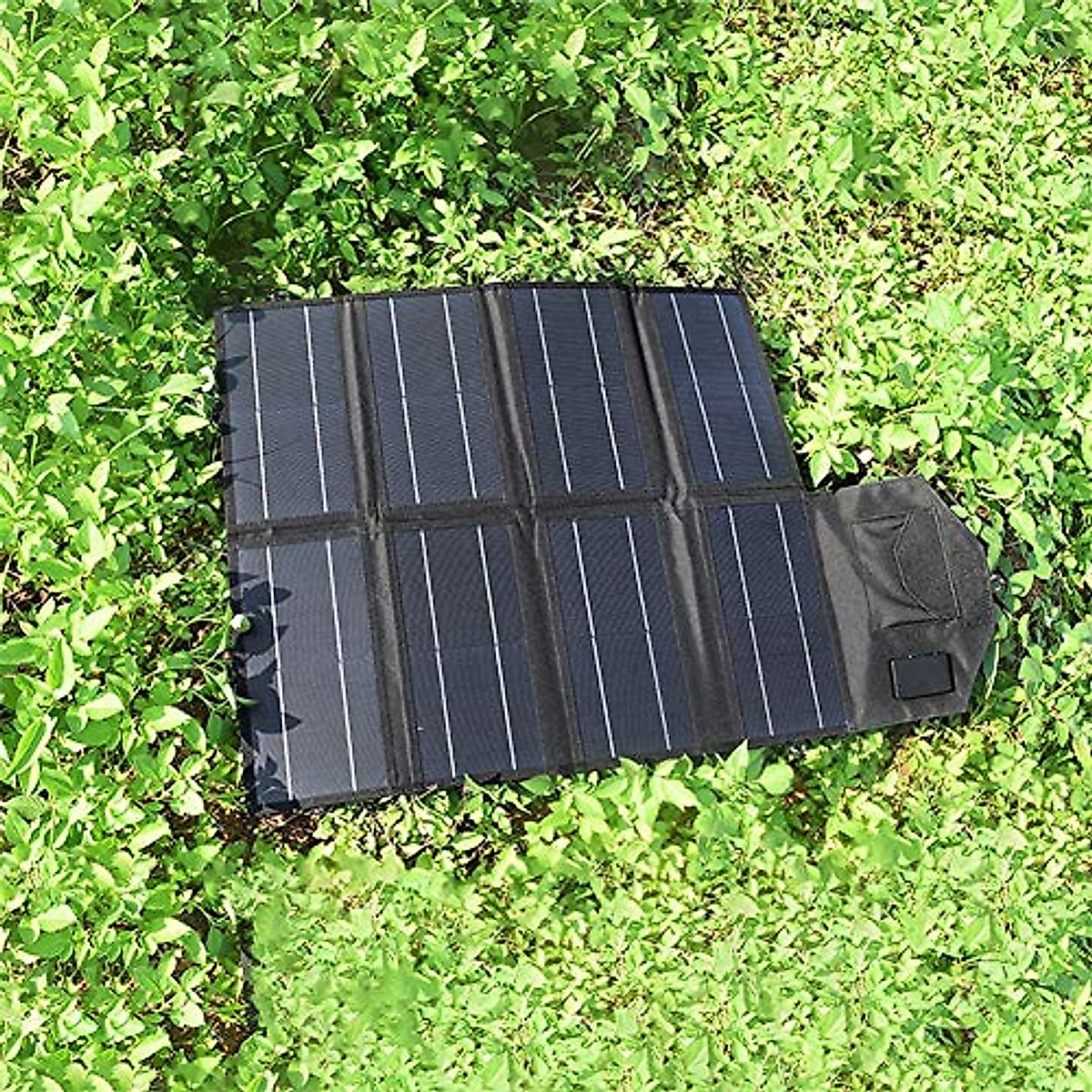 AIZYR 50W Portable Foldable Solar Panel Charger, Waterproof Controller Solar Suitcase with Crocodile Clip and Dual USB Outputs for Portable Generator Power