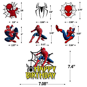 Spider Birthday Party Supplies and Decorations,Spider Themed Party For Kids Serves a Airwalker Balloon, Cupcake Toppers,Banner,Latex Balloons and Bottle Stikers