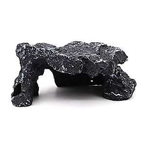 MINYULUA Reptile Hideout Cave Bearded Dragon Rock Hide Cave Turtle Basking Hide Habitat Shelter Rock Hide Hideout for Aquarium Tortoise Small Lizards Fish Amphibians