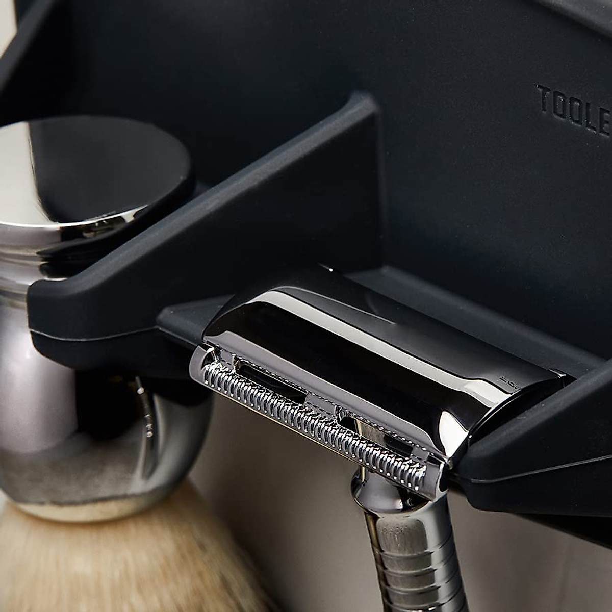 Tooletries - The Maverick Silicone Razor & Brush Holder Holder - The Best Safety Razor Stand. This Will Prolong The Life of Your Shaving Brush - Charcoal