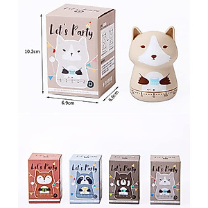 Red Dollar Mechanical Kitchen Timer, 60-Minute Wind Up Dial Rotating Countdown Egg Reminder No Batteries Loud Ring Cute Time Management for Cooking Valentine's Day Spring Gift (Light Orange)