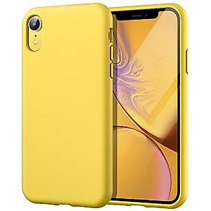 JETech Silicone Case for iPhone XR, 6.1-Inch, Silky-Soft Touch Full-Body Protective Case, Shockproof Cover with Microfiber Lining (Yellow)