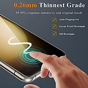 YMHML 3 Pack for Samsung Galaxy S23 Screen Protector Tempered Glass Upgrade Fingerprint Unlock Compatible with 3 Pack Camera Lens Protector, HD Clear Case Friendly Full Screen Protector for Galaxy S23