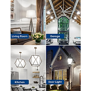 Nouscan 300W Equivalent LED Light Bulb, 4060LM Super Bright A23 LED Bulb, Daylight 5000K, 33W Energy Saving, E26 Medium Base, 120V for Garage, Warehouse, Shop, Supermarket, Non-Dimmable, 2 Pack