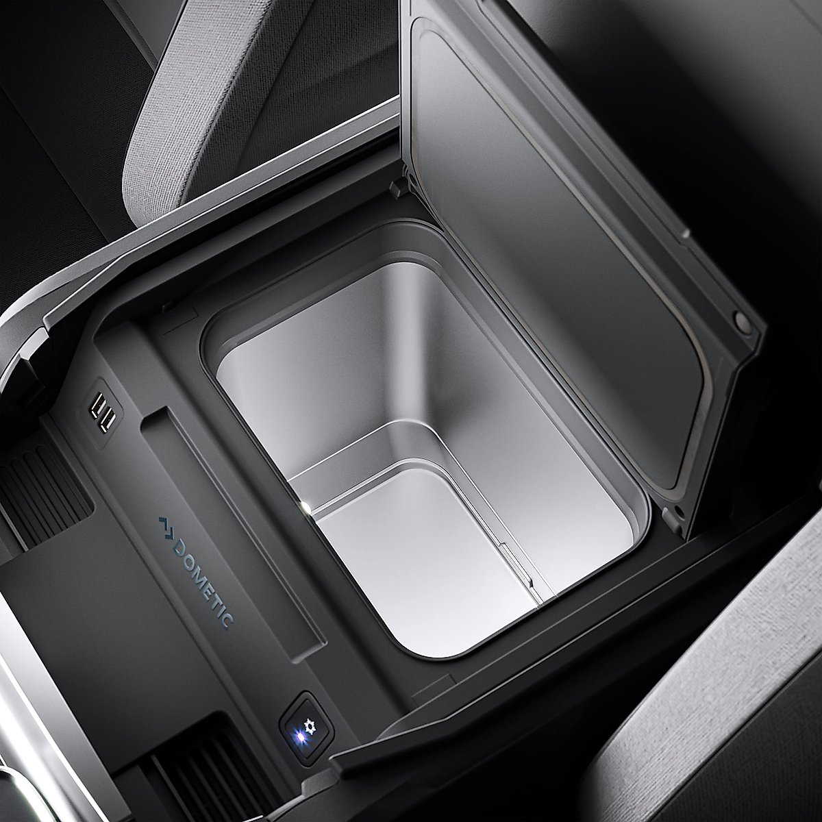 Dometic CCF-T Center Console Refrigerator - Dual USB Charging Port with Soft Touch User Interface Unit - Low Noise & Energy Consumption,7.5L 12V Powered Fridge for Ford