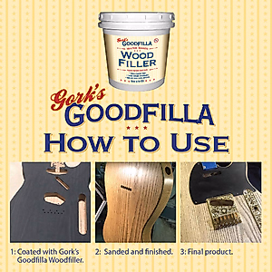Water-Based Wood & Grain Filler - White - 8 oz By Goodfilla | Replace Every Filler & Putty | Repairs, Finishes & Patches | Paintable, Stainable, Sandable & Quick Drying