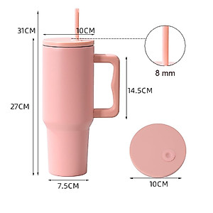 MEILING MALL 40 oz Travel Tumbler, Leak-Proof Insulated Stainless Steel Cup with Handle & Straw