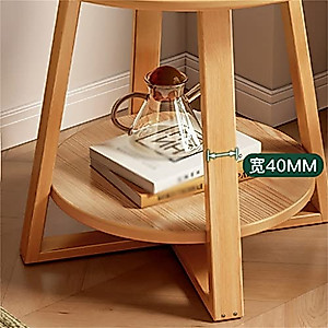 LIRUXUN Small Round Small Sofa Small Side Table Wooden Bedroom Mini Bedside Table Rack Balcony Small Coffee Table