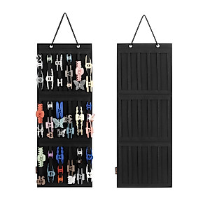 Hanging Hair Claw Clips Holder for Women, Claw Hair Clips Storage Organizer for Lady, Hair Banana Barrettes and Butterfly Jaw Clips Display Stand Holder. (Black)