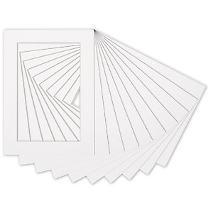 11x14 Mat Bevel Cut for 9x11 Photos - Acid Free White Precut Matboard - For Pictures, Photos, Framing - 4-ply Thickness