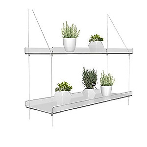 Mykunzite Hanging Window Plant Shelves (20"x6"x34", 2 Shelves)