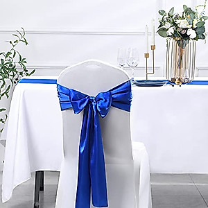 SiinvdaBZX 12 Pcs Royal Blue Satin Table Runner 12 x 108 inches Long, Bright Smooth Satin Wedding Table Runner Decorations for Birthday Parties, Buffet, Banquets, Graduations, Engagements