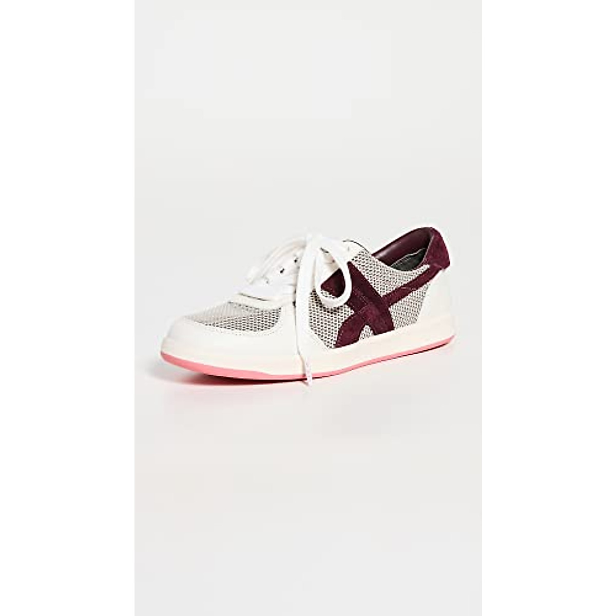 Tory Burch Women's Hank Court Sneakers, New Cream/Plum/Plum, Purple, Off White, 8 Medium US