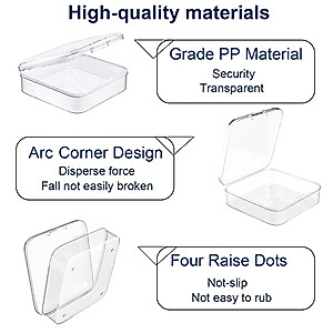 60 Pcs Mixed Sizes Mini Clear Plastic Bead Storage Containers With Lids, Mini Storage Box. Small Bead Boxes And A Big Storage Case, Small Transparent Boxes Organizers for Beads, Jewelry, Diamond Painting, Tools, Craft Supplies