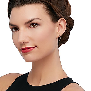 Ross-Simons 0.50 ct. t.w. Channel-Set Diamond Inside-Outside Hoop Earrings in Sterling Silver