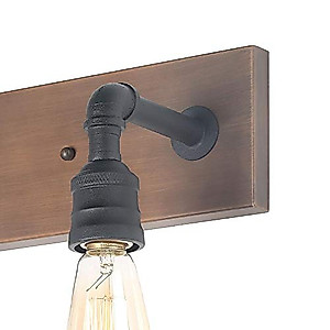 LNC Bathroom Light Fixture, Farmhouse 3-Light Vanity Lights, Wall Sconce Black Wall Lamp Industrial Bathroom Wall Lighting