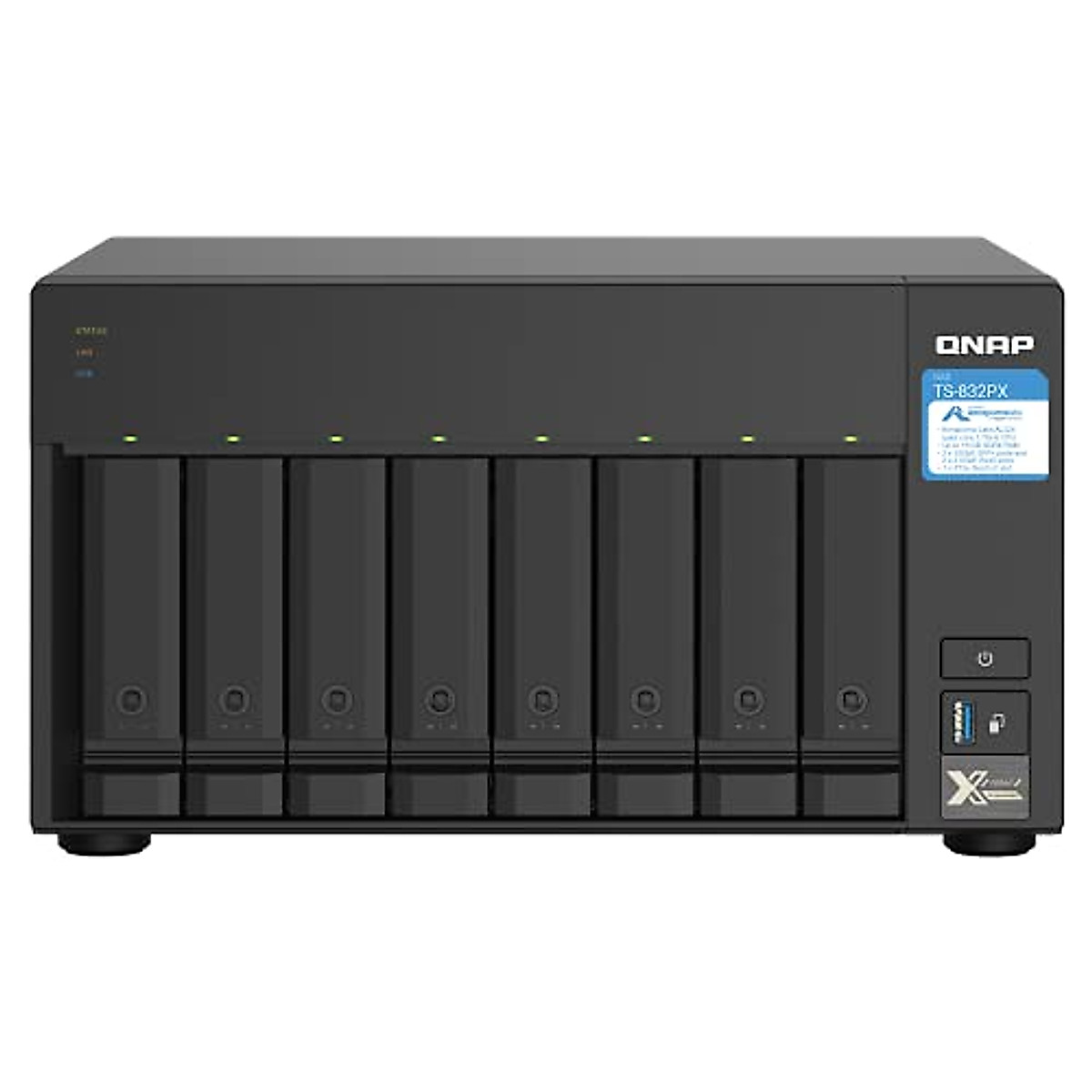 QNAP TS-832PX-4G 8 Bay High-Capacity NAS with 10GbE SFP+ and 2.5GbE