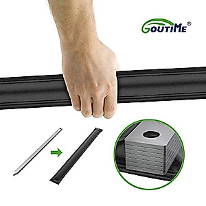 Goutime Kabob Skewers, 27 Inch,1 Inch Wide Stainless Steel Flat BBQ Barbecue Kebab Skewers,No-Wood Handle,for Persian,Brazilian,Koobideh Grilling,Set of 7 with Storage Bag