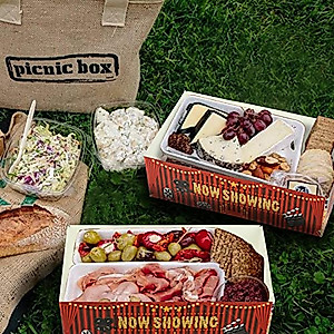 30 Pcs Movie Night Snack Trays 4 Corner Food Boxes Movie Night Party Supplies Paper Food Trays Cinema Party Favors Disposable Food Holders for Popcorn Nacho Theater Snack